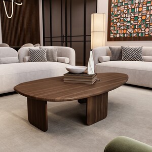 Walnut Coffee Table, Center Table, Walnut Table, Asymmetric Coffee ...
