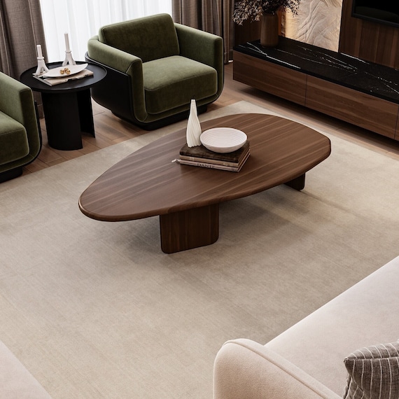 Walnut Coffee Table Center Table Walnut Table Asymmetric Coffee Table Minimalist Design Table Unique Home Decor Etsy UK