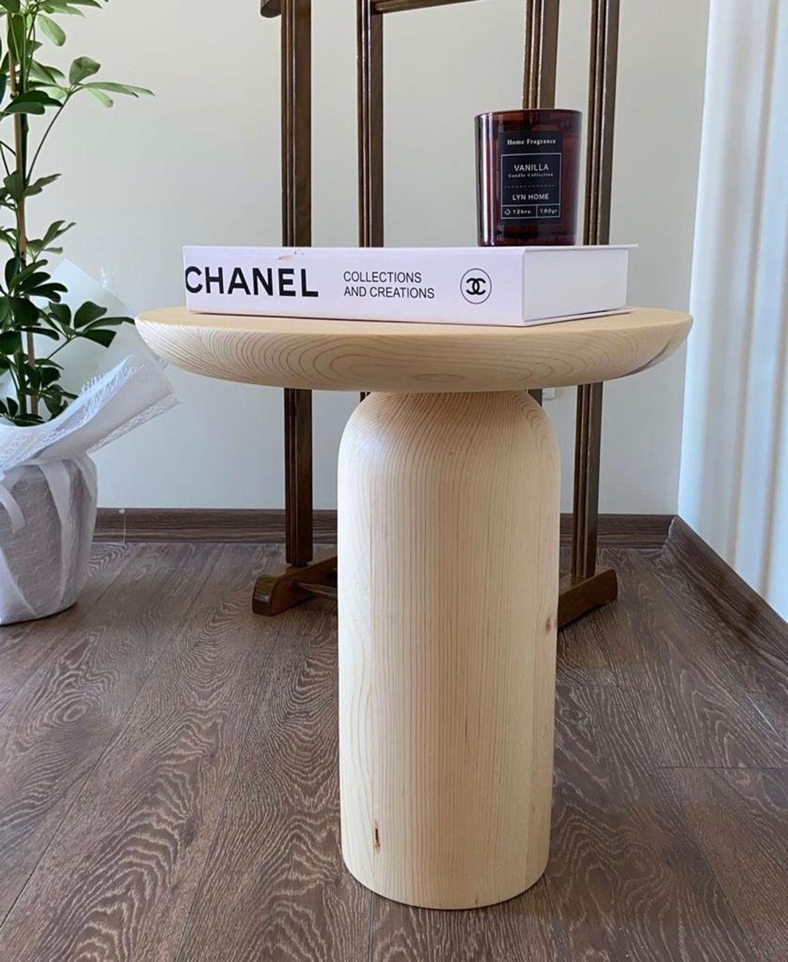 Side Table, Mushroom Coffee Table, Wooden Side Table, Plant Stand, Home ...