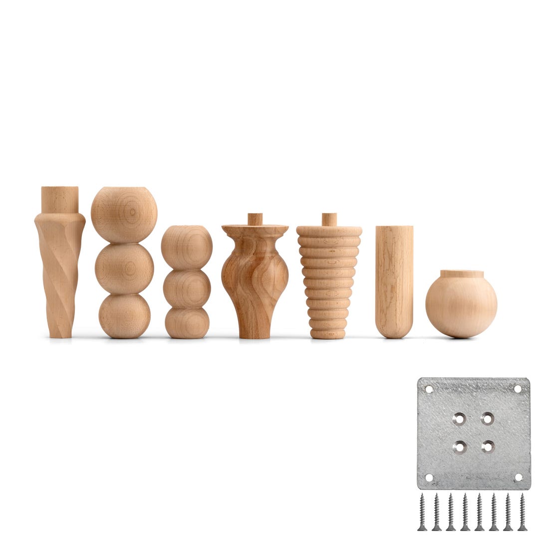 Handmade Beech Wood Furniture Legs - Set of 4 - Easy Install - Etsy