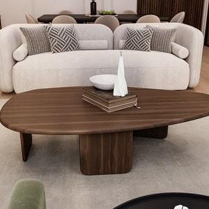 Walnut Coffee Table, Center Table, Walnut Table, Asymmetric Coffee ...
