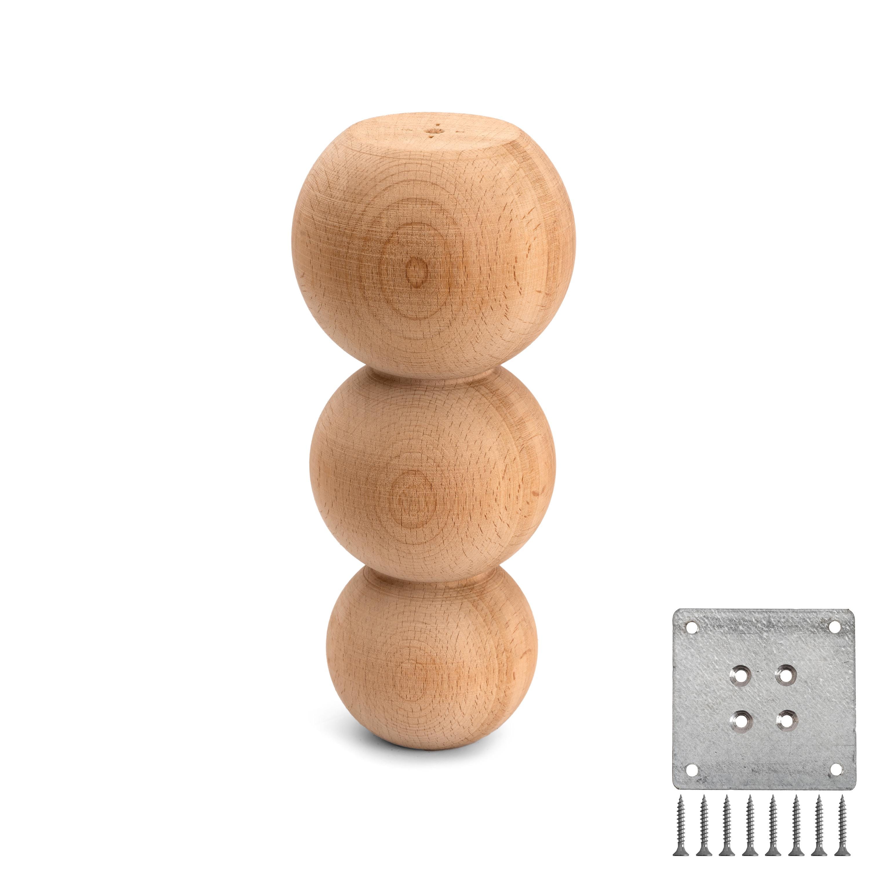 Handmade Beech Wood Ball Leg Set: Rustic Furniture Feet - Etsy