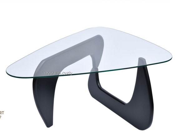 Sculptural Coffee Table Glass Coffee Table Noguchi Design Coffee Table Triangle Glass Top Noguchi Coffee Table Center Table Home Design Etsy