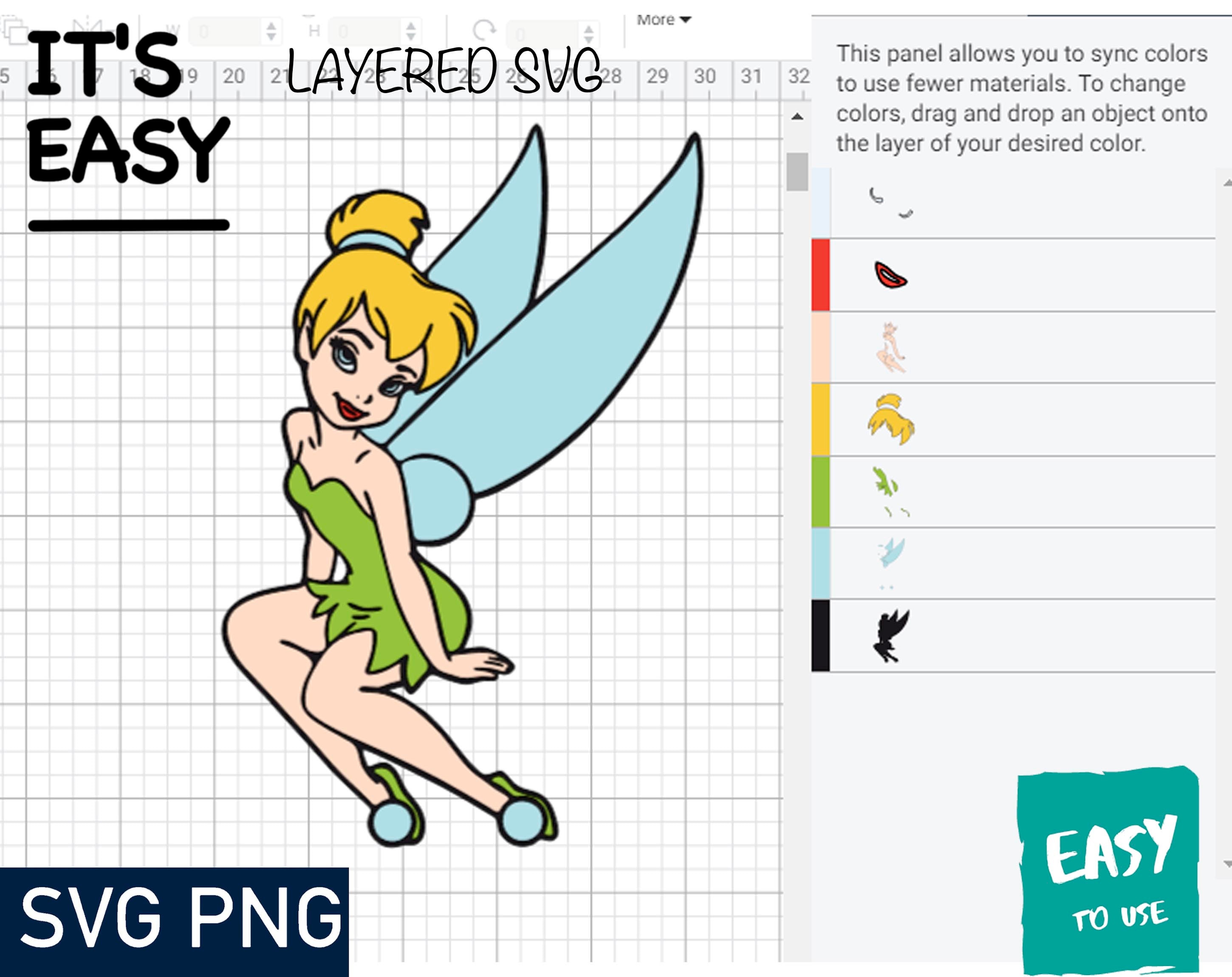 Tinker-bell SVG Cricut Svg Clipart Layered SVG Files for | Etsy