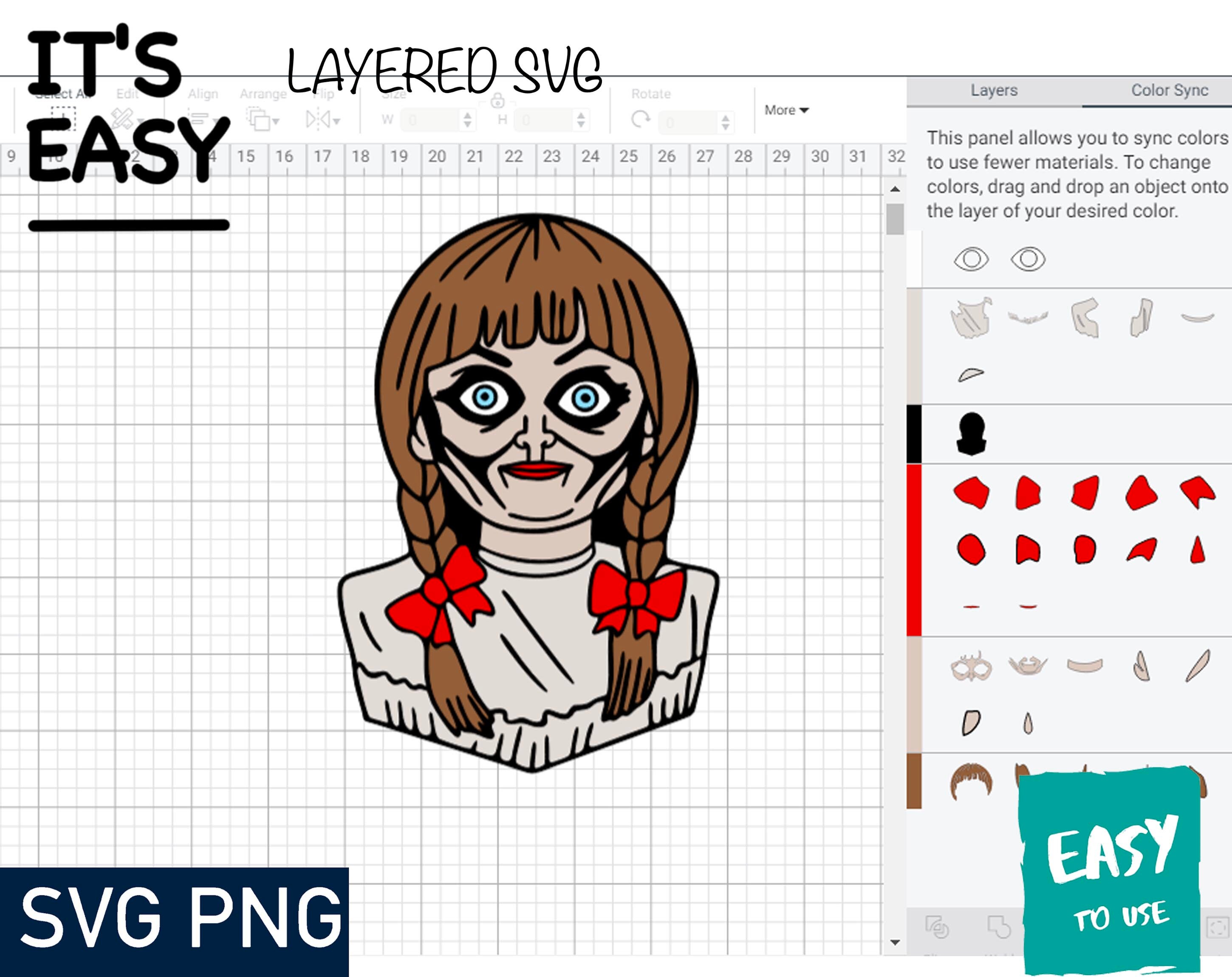 Annabelle SVG Cricut Svg Clipart Layered SVG Files for - Etsy