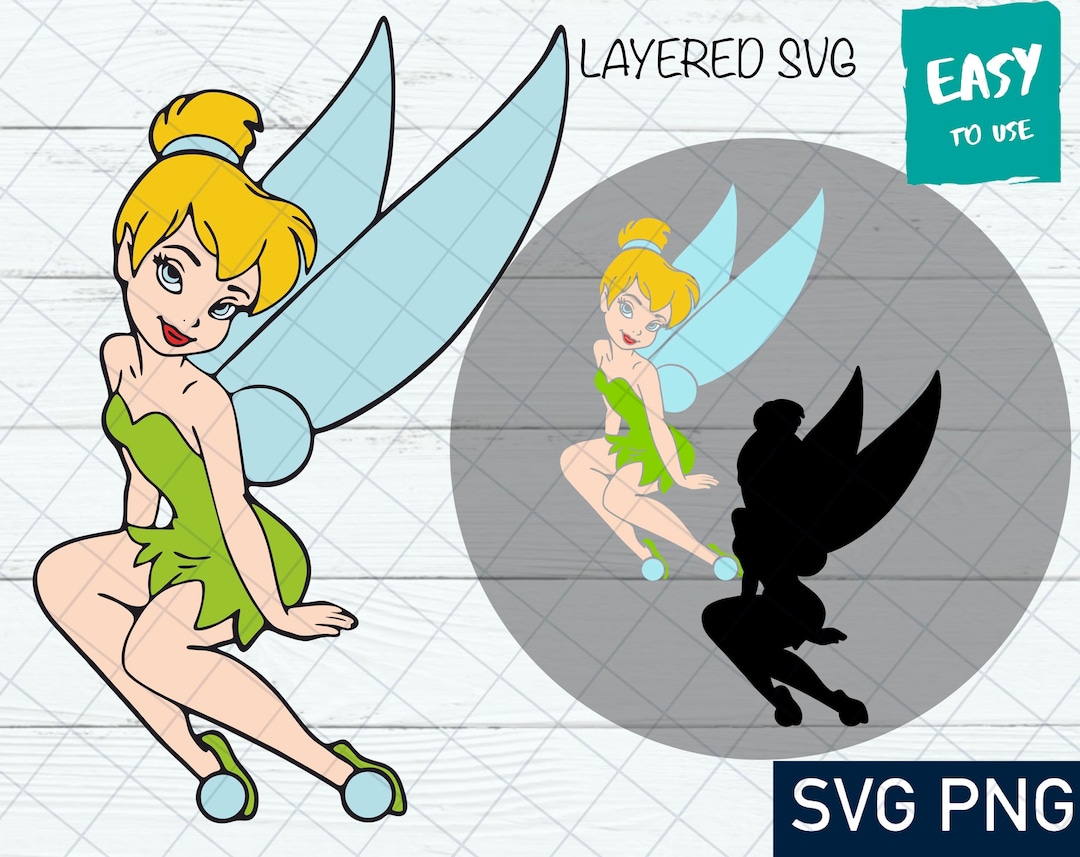 Tinker-bell SVG Cricut Svg Clipart Layered SVG Files for - Etsy