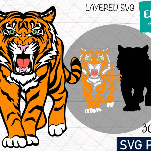 Tiger SVG Cricut Svg Clipart Layered SVG Animal Svg Files - Etsy
