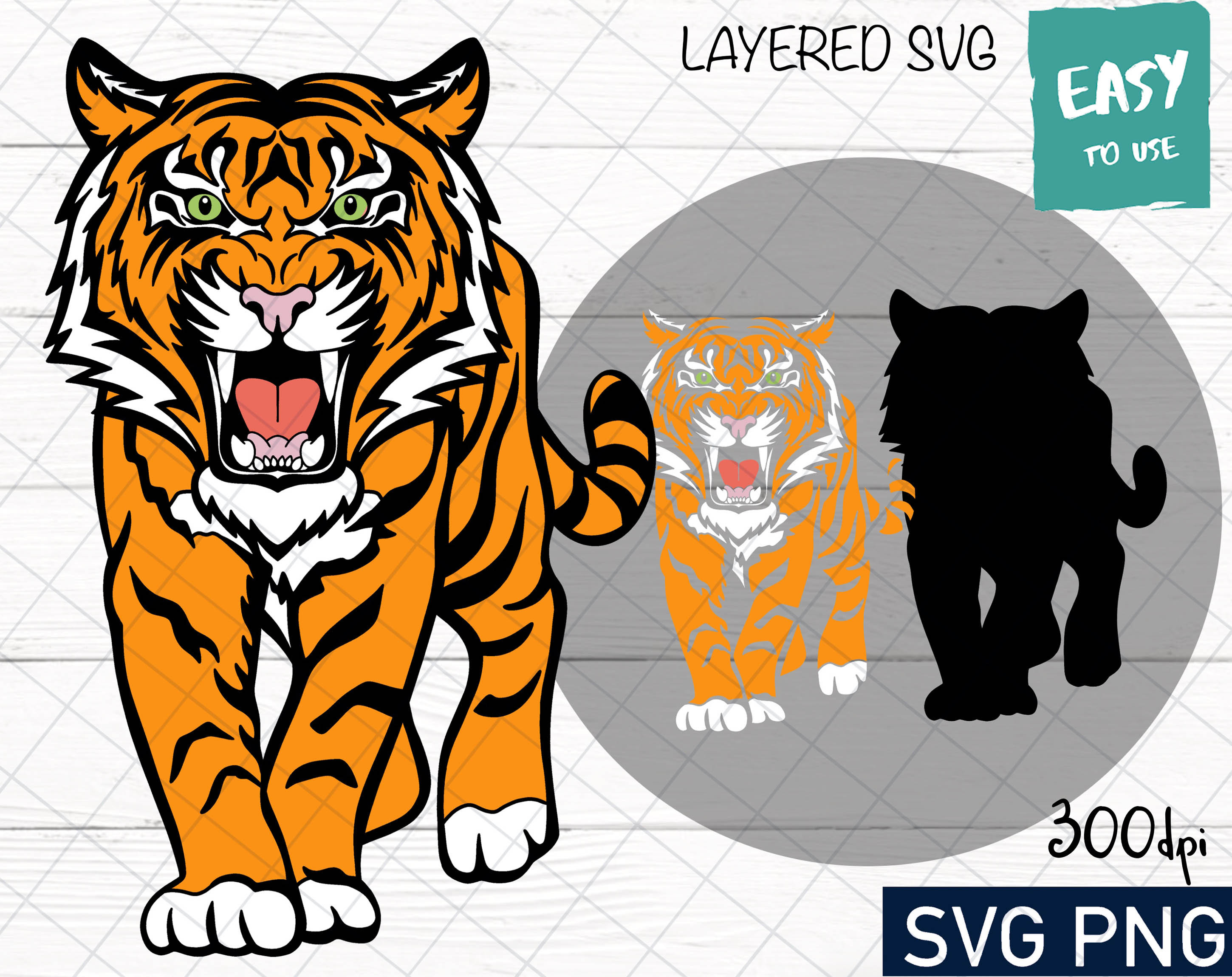 Tiger SVG Cricut Svg Clipart Layered SVG Animal Svg Files - Etsy