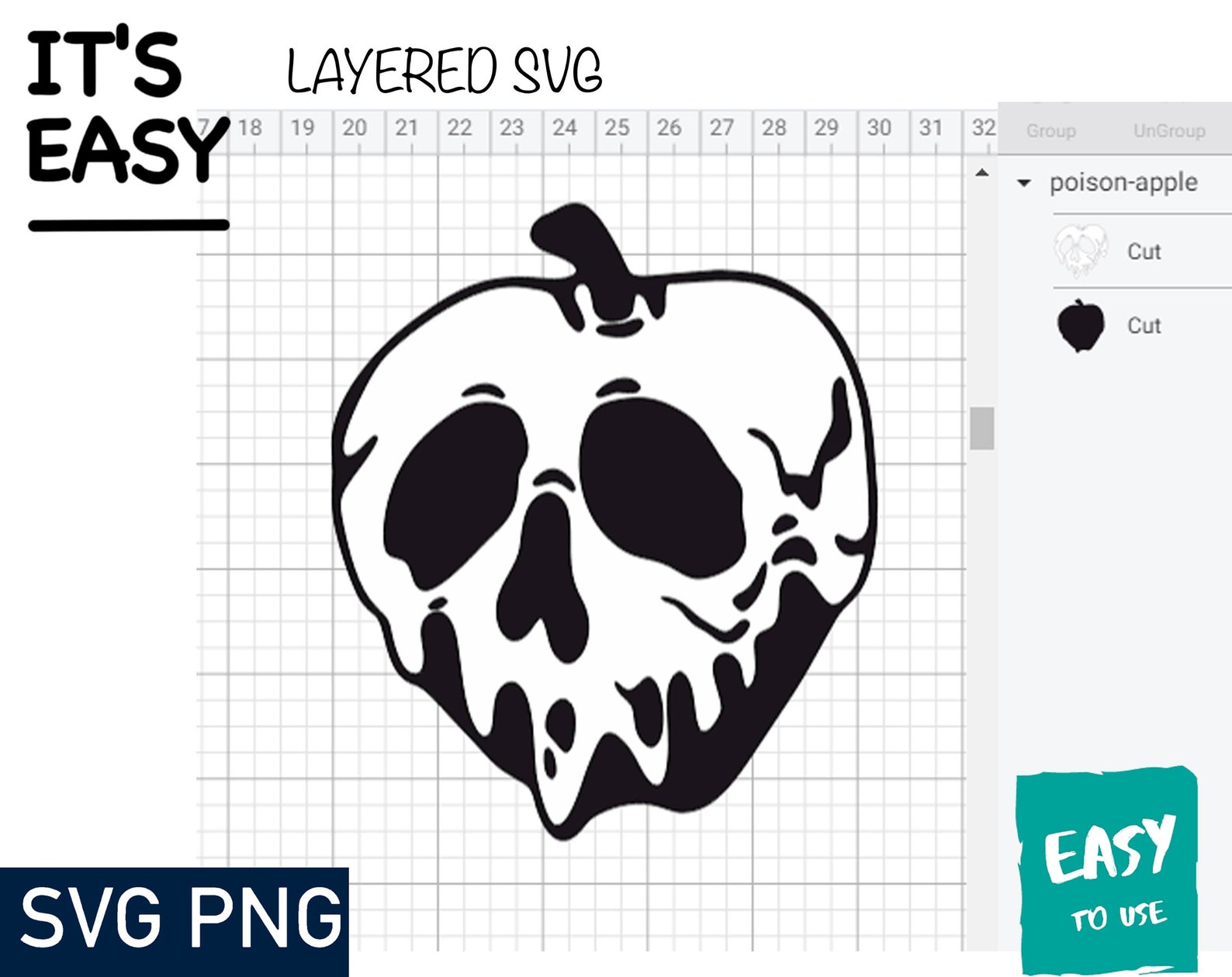 Poison Apple SVG Cricut svg Clipart Layered SVG Files for | Etsy