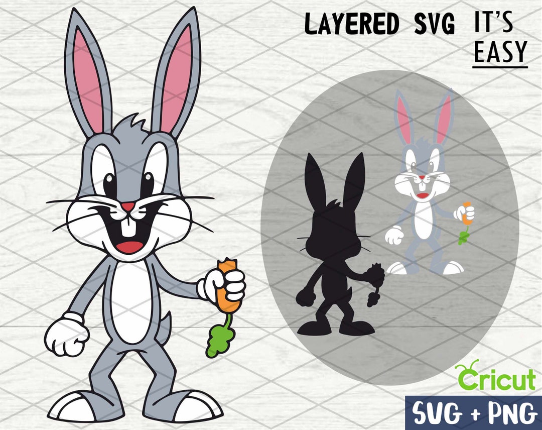 Layered SVG Rabbit With Carrot Cricut Svg Clipart Files for - Etsy