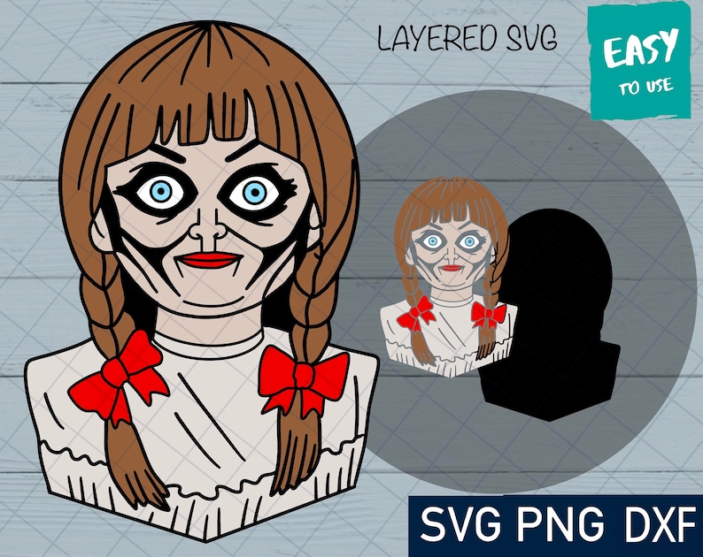 Annabelle SVG Cricut Svg Clipart Layered SVG Files for - Etsy