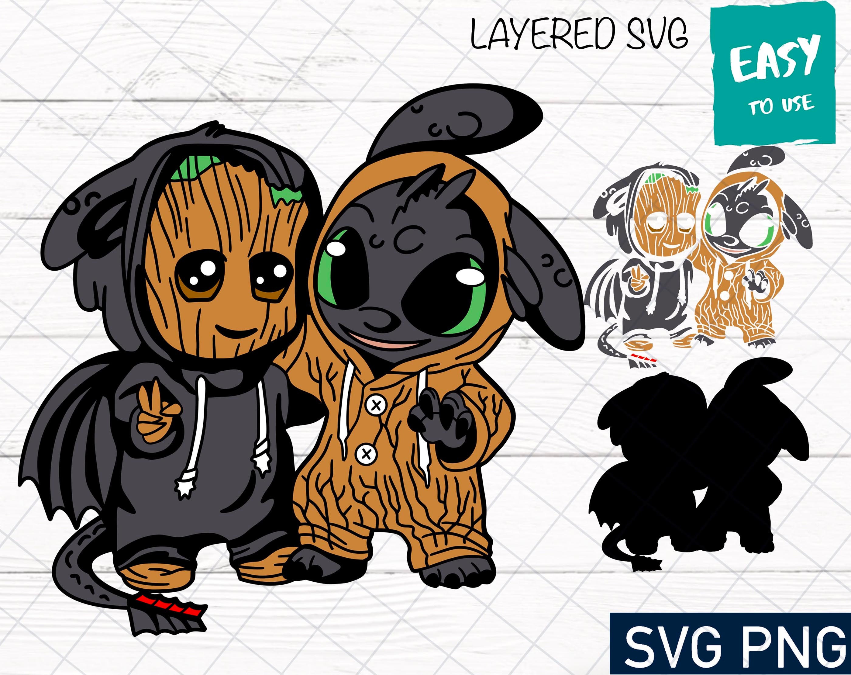 Alien and Dragon Cartoon Character SVG Cricut Svg Clipart | Etsy