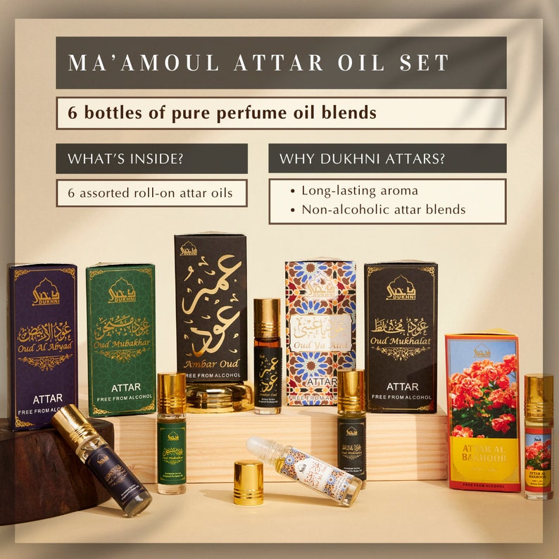 Maamoul Bakhoor Variety Box With Burner & Attar Oil Set by Dukhni ...