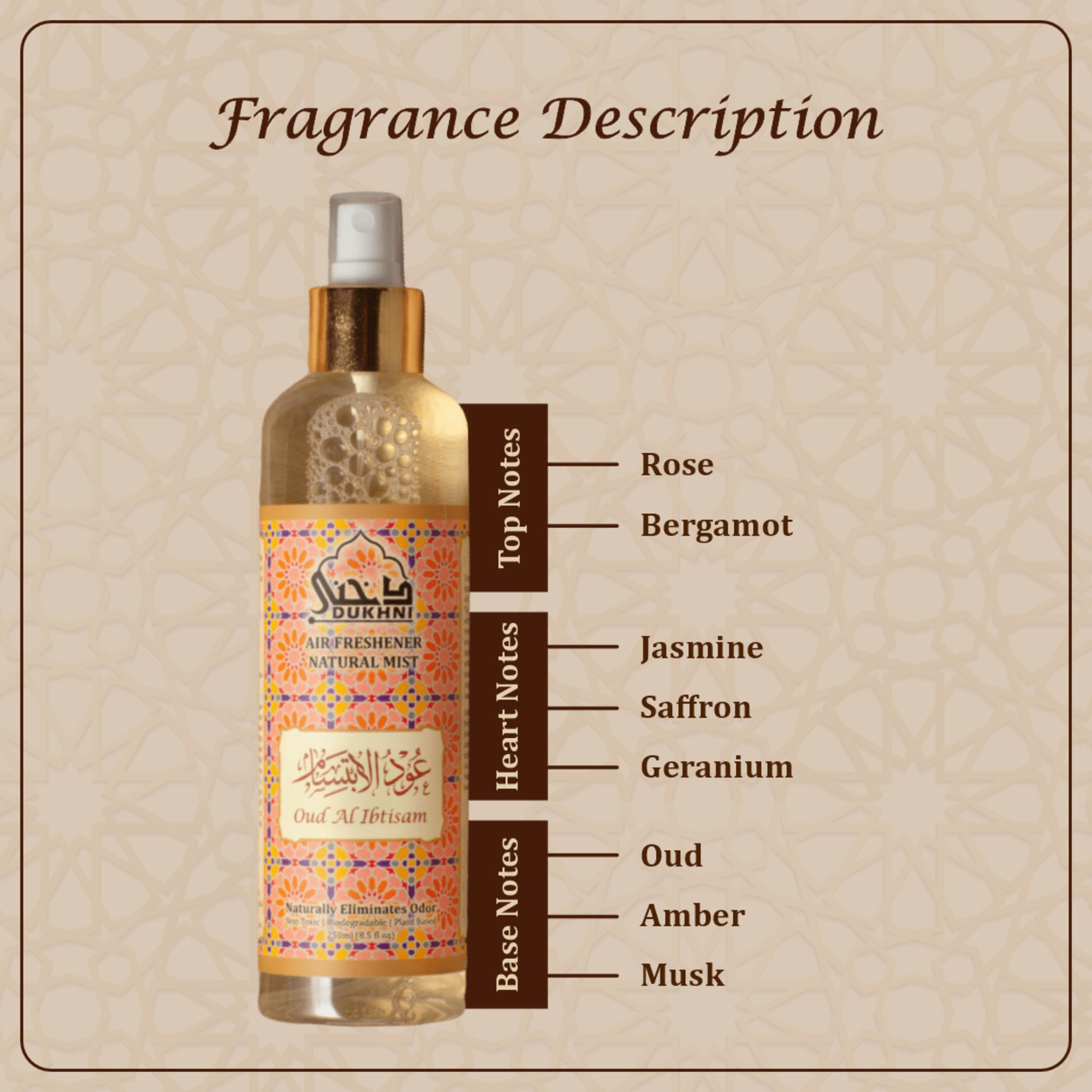 Attar Al Faraash Arabic Natural Mist Spray Air Freshener, Room Mist for ...