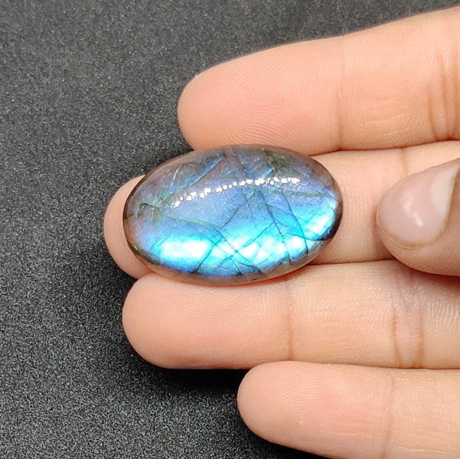 Beautiful Laborite Cabochon Gemstone Carat. 33.40 Oval Shape | Etsy