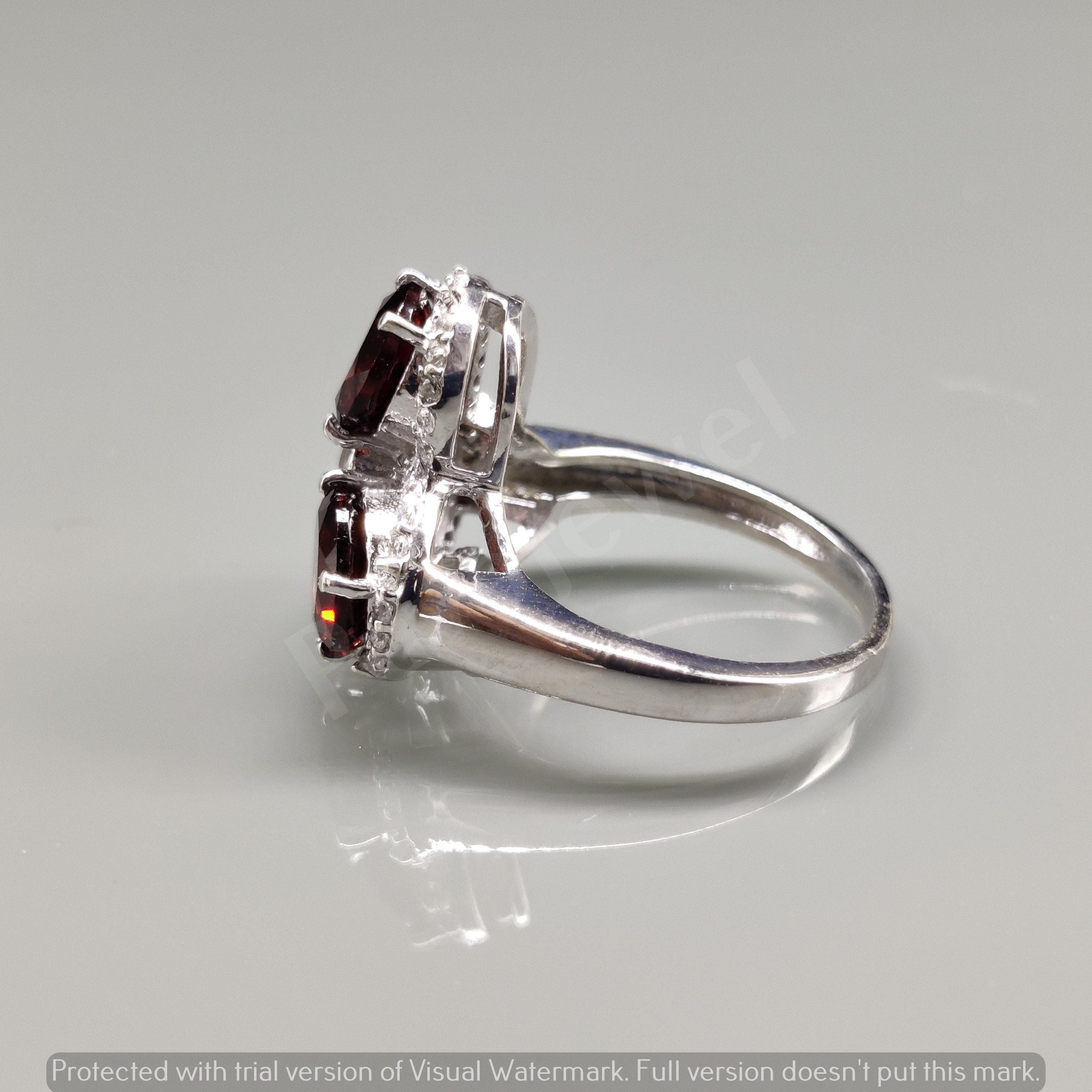 Natürlicher roter Granat Ring 925 Sterling Silber Cluster - Etsy.de