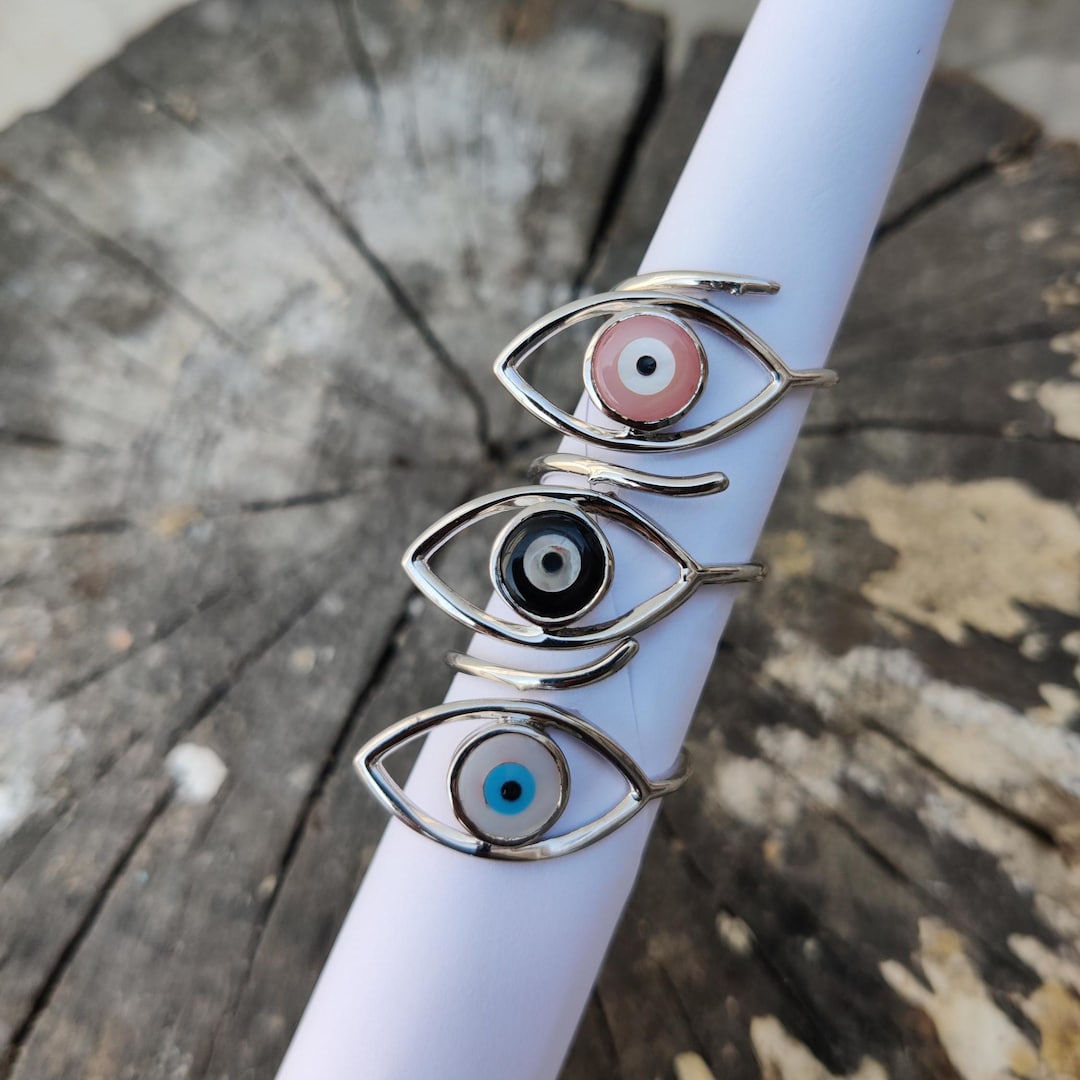 Evil Eye Silver Ring-925 Sterling Silver Jewelry-adjustable Silver ...