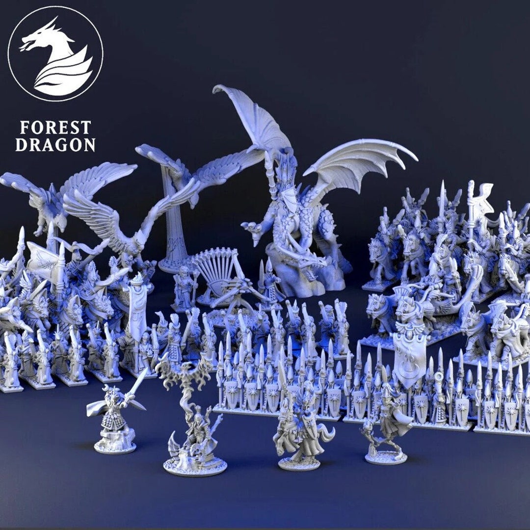 Noble Elves Mega Army by Forest Dragon 10mm Scale Fantasy Army for ...