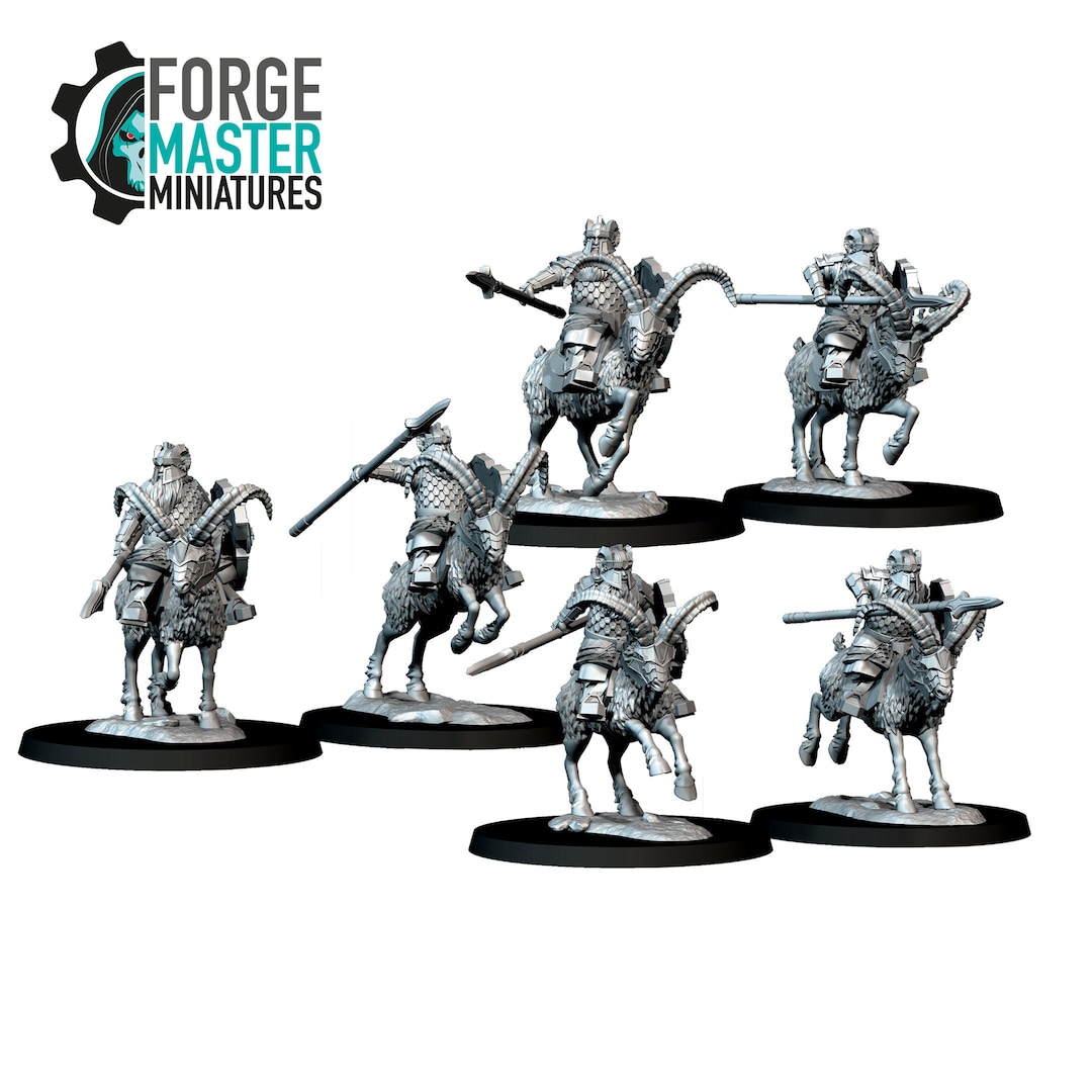 Silver Dwarves Goat Riders With Spears - Etsy