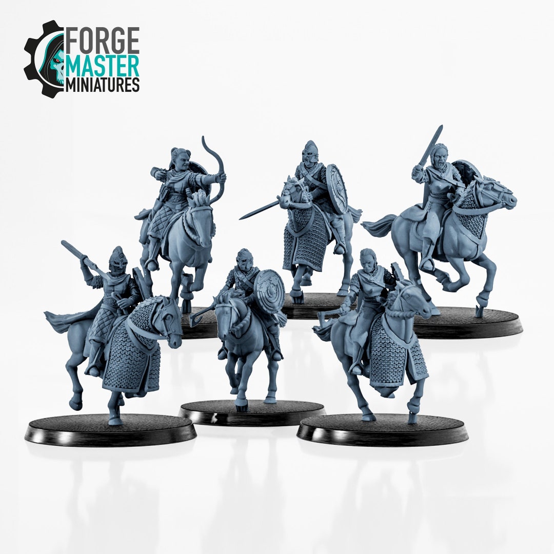 Mounted Shield-maidens: 28mm Resin Miniatures - Forgemaster - Etsy