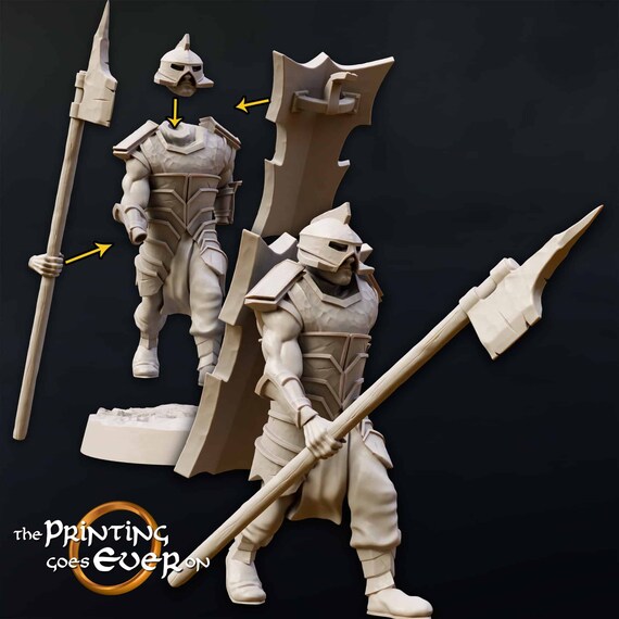 Half-orc Pikeman With Shield | Etsy
