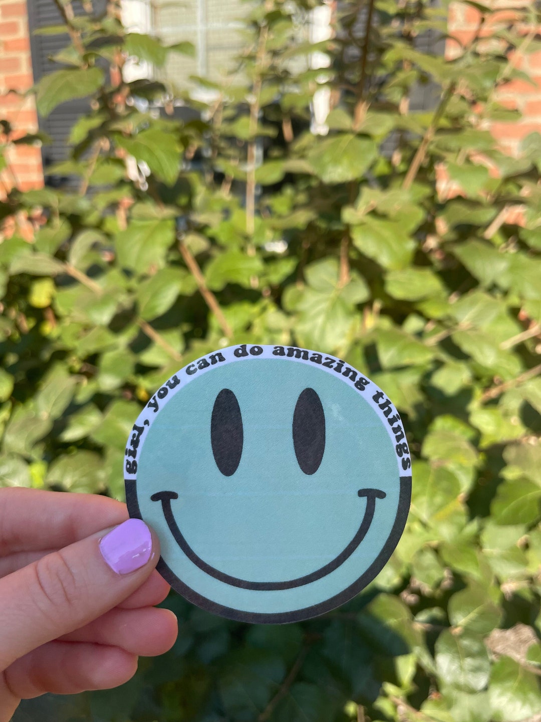 Green Smiley Sticker - Etsy