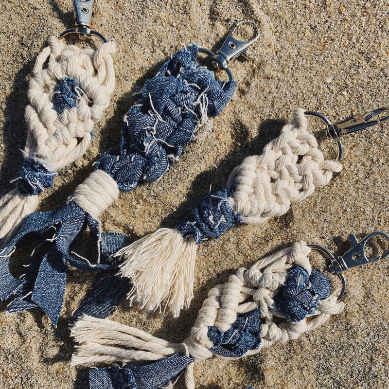 Denim Keychain - Etsy