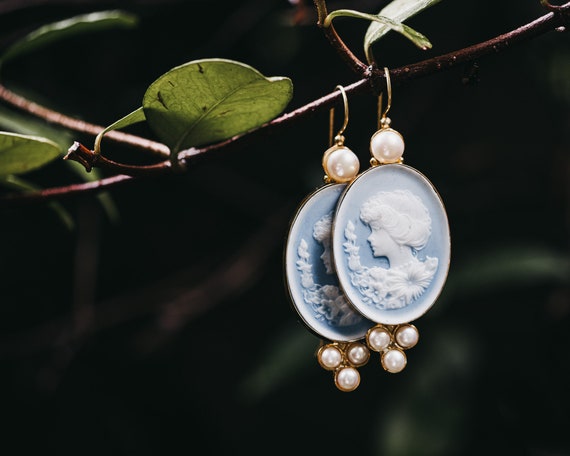 Genuine Cameo. Seashell Carved Cameo. Sterling silver | Etsy