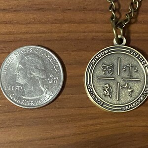 Stoic Necklace: the Cardinal Virtues Momento Mori and Amor - Etsy