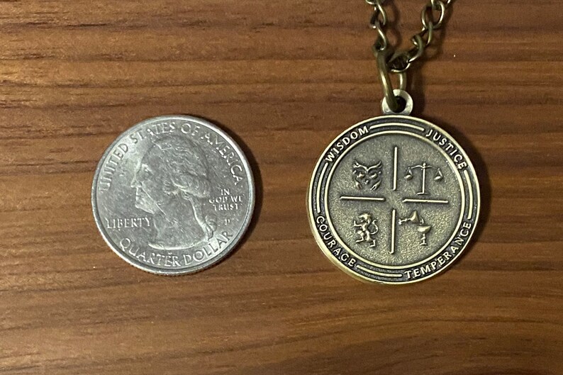 Stoic Necklace: the Cardinal Virtues Momento Mori and Amor - Etsy