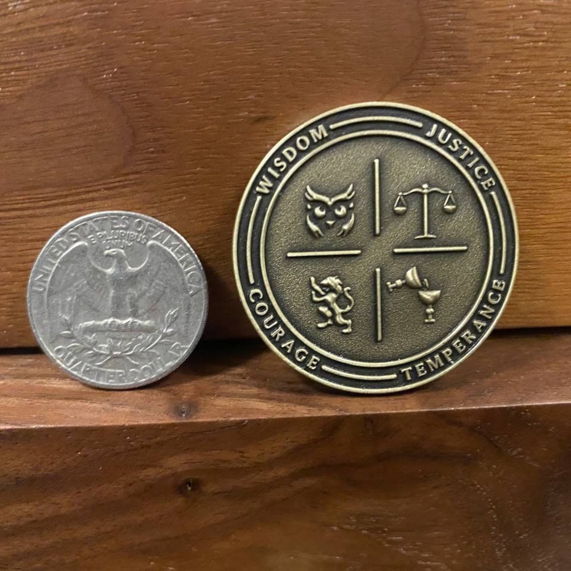 Stoic Challenge Coin: the Cardinal Virtues Momento Mori and | Etsy