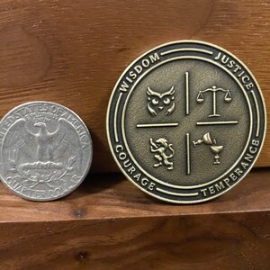 Stoic Challenge Coin: the Cardinal Virtues Momento Mori and - Etsy