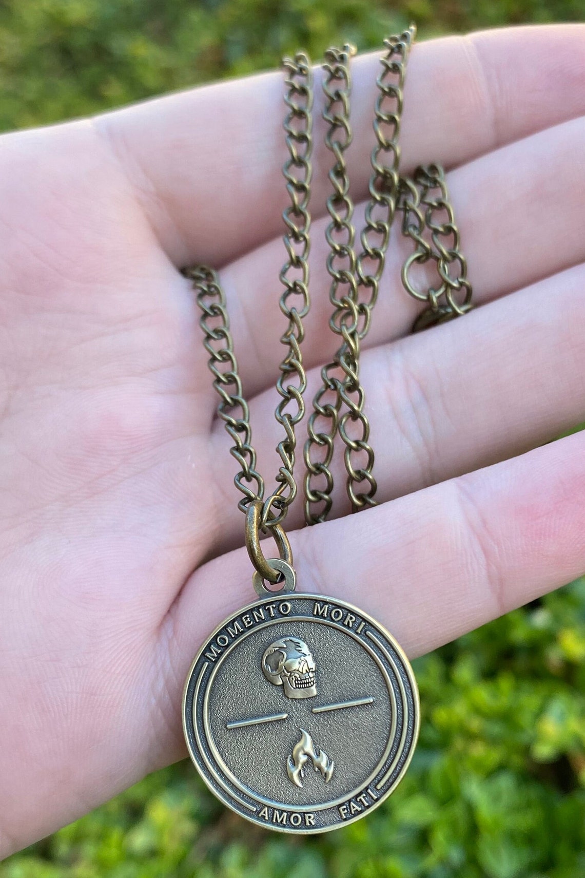 Stoic Necklace: the Cardinal Virtues Momento Mori and Amor - Etsy