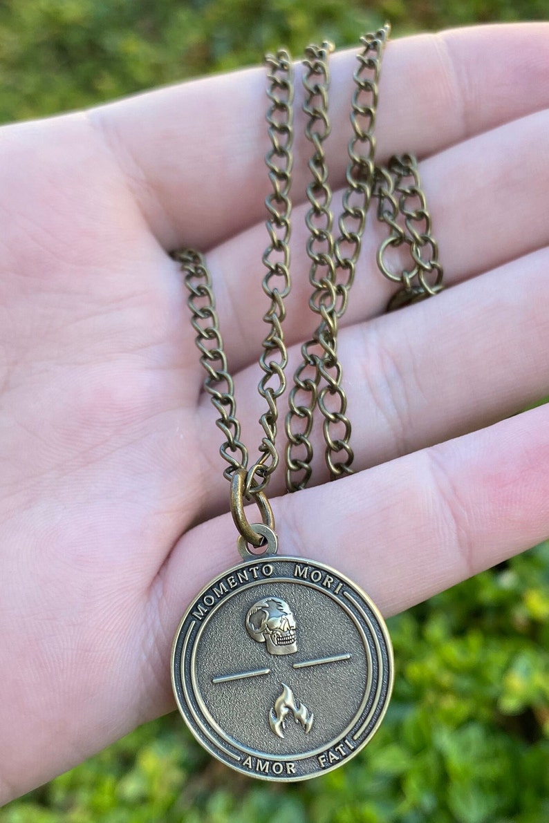 Stoic Necklace: the Cardinal Virtues Momento Mori and Amor - Etsy