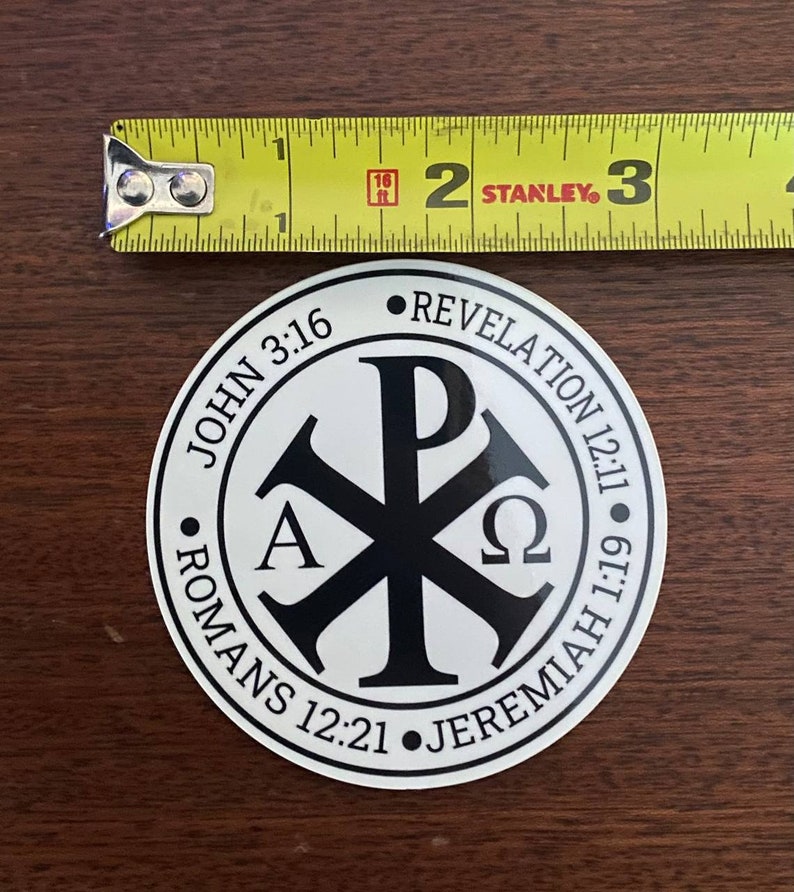 Chi Rho Sticker, Alpha and Omega, Christian With Verses - Etsy
