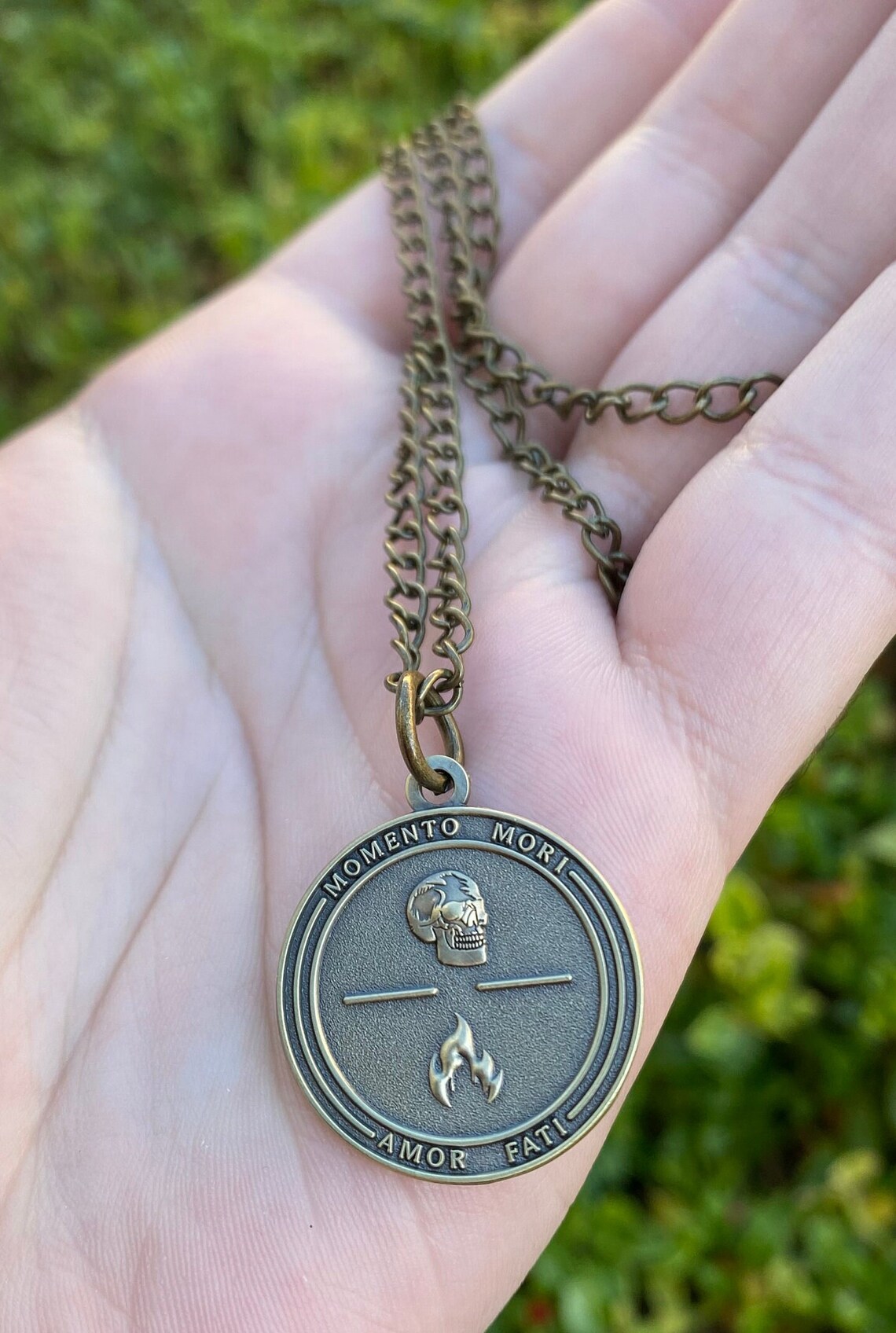 Stoic Necklace: the Cardinal Virtues Momento Mori and Amor - Etsy