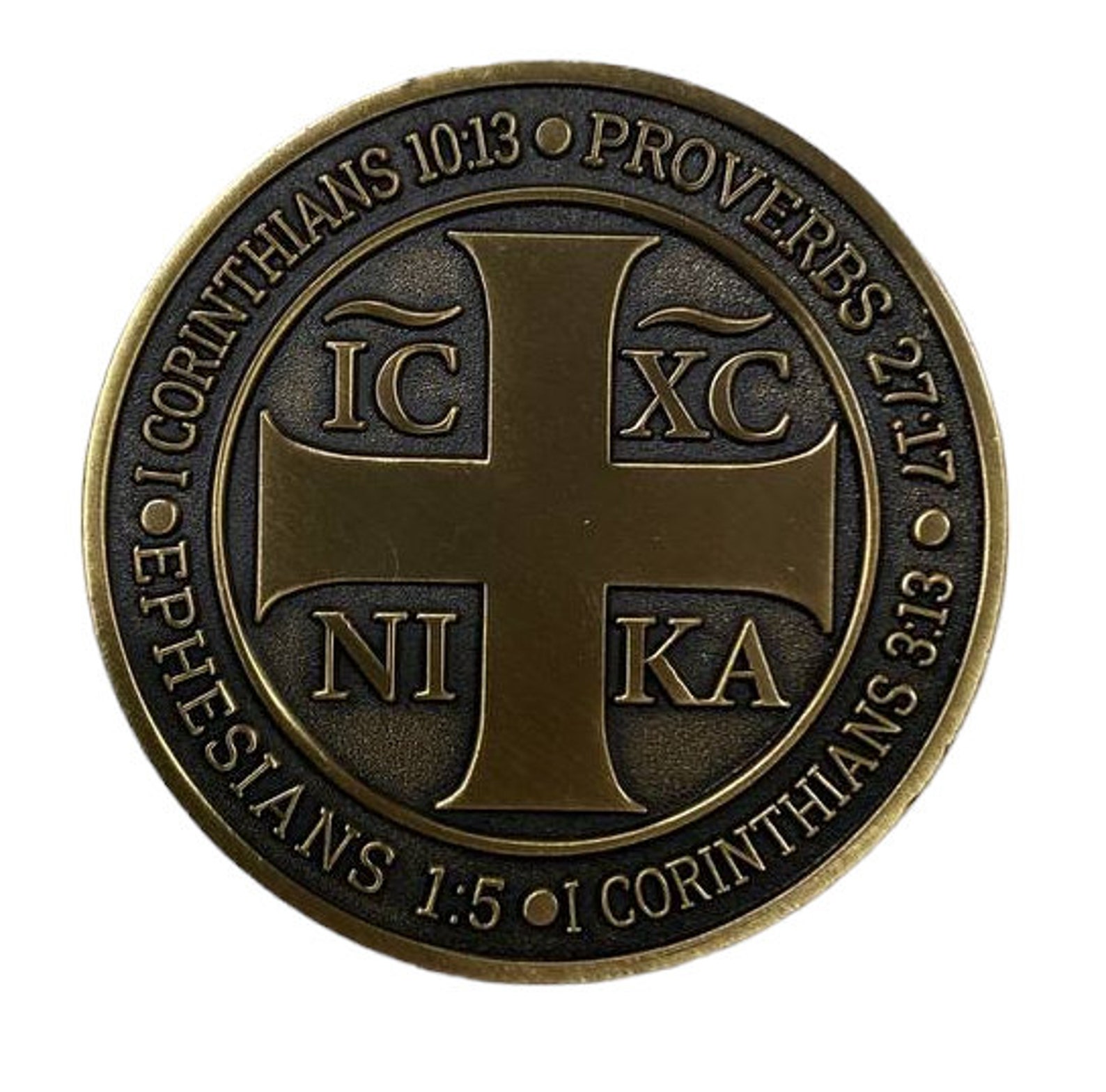 Chi Rho Christian Coin, IXCI NIKA, Christ Conquers Verses - Etsy
