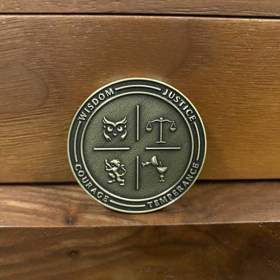 Stoic Challenge Coin: the Cardinal Virtues Momento Mori and | Etsy