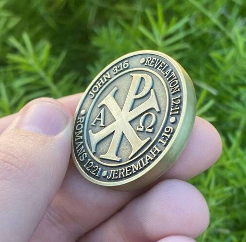 Chi Rho Christian Coin, IXCI NIKA, Christ Conquers Verses - Etsy