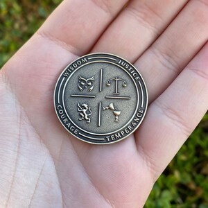 Stoic Challenge Coin: the Cardinal Virtues Momento Mori and - Etsy