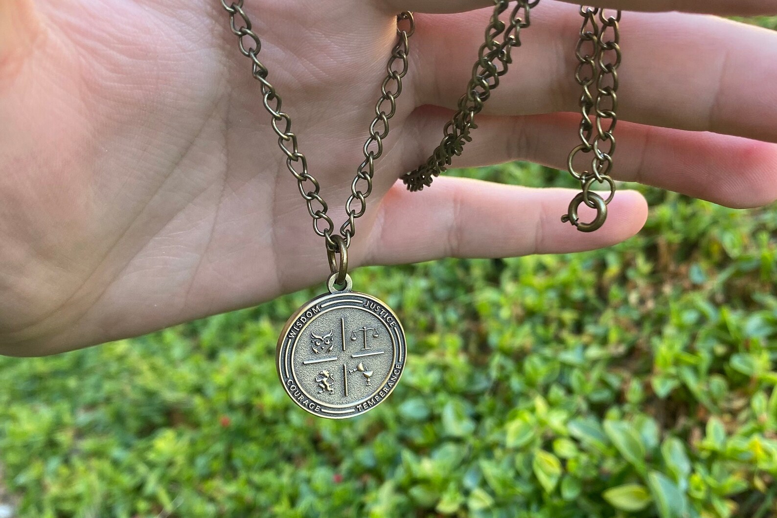 Stoic Necklace: the Cardinal Virtues Momento Mori and Amor - Etsy