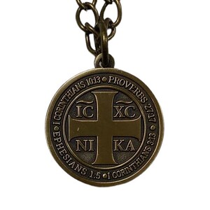 Chi Rho Christian Necklace, IXCI NIKA, Christ Conquers Verses - Etsy