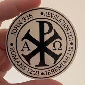 Chi Rho Sticker, Alpha and Omega, Christian With Verses - Etsy