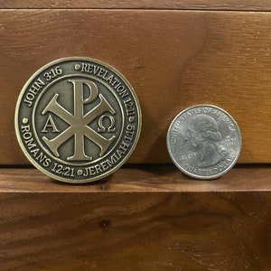 Chi Rho Christian Coin, IXCI NIKA, Christ Conquers Verses - Etsy