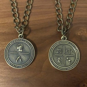 Stoic Necklace: the Cardinal Virtues, Memento Mori and Amor Fati - Etsy