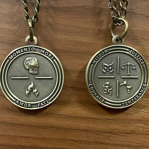 Stoic Necklace: the Cardinal Virtues Momento Mori and Amor - Etsy