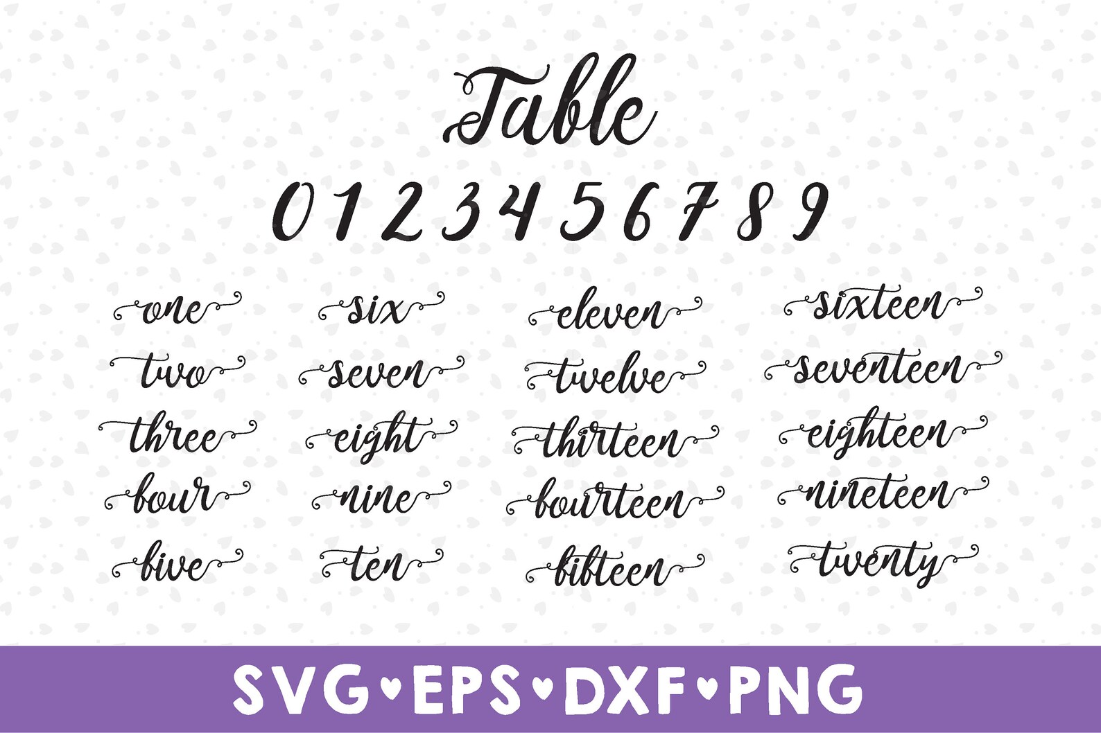 Table Number SVG Table Numbers Svg Wedding Table Numbers | Etsy