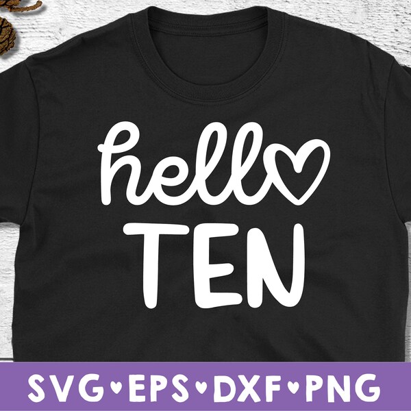 Hello Ten Svg - Etsy