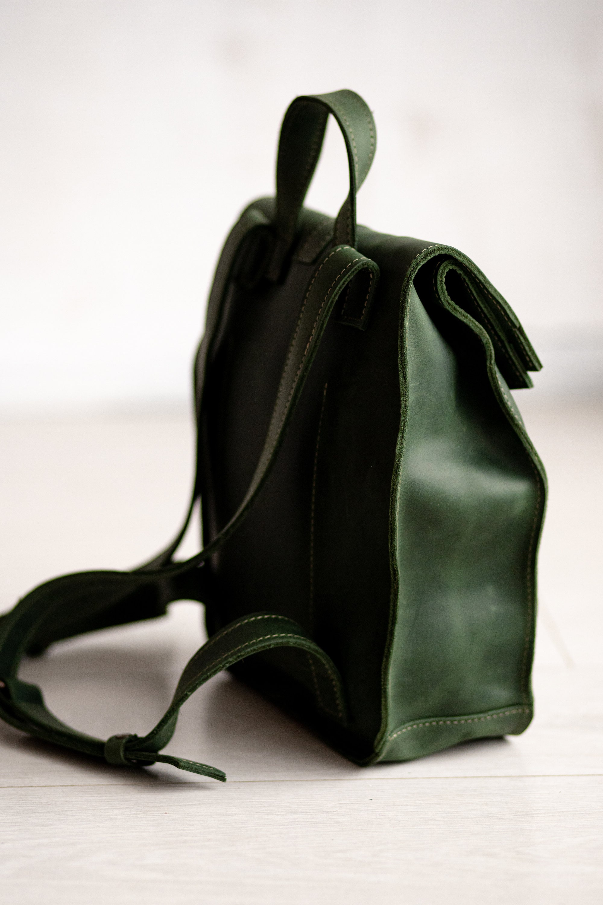 Green backpack purseLaptop backpackLeather backpack purse | Etsy