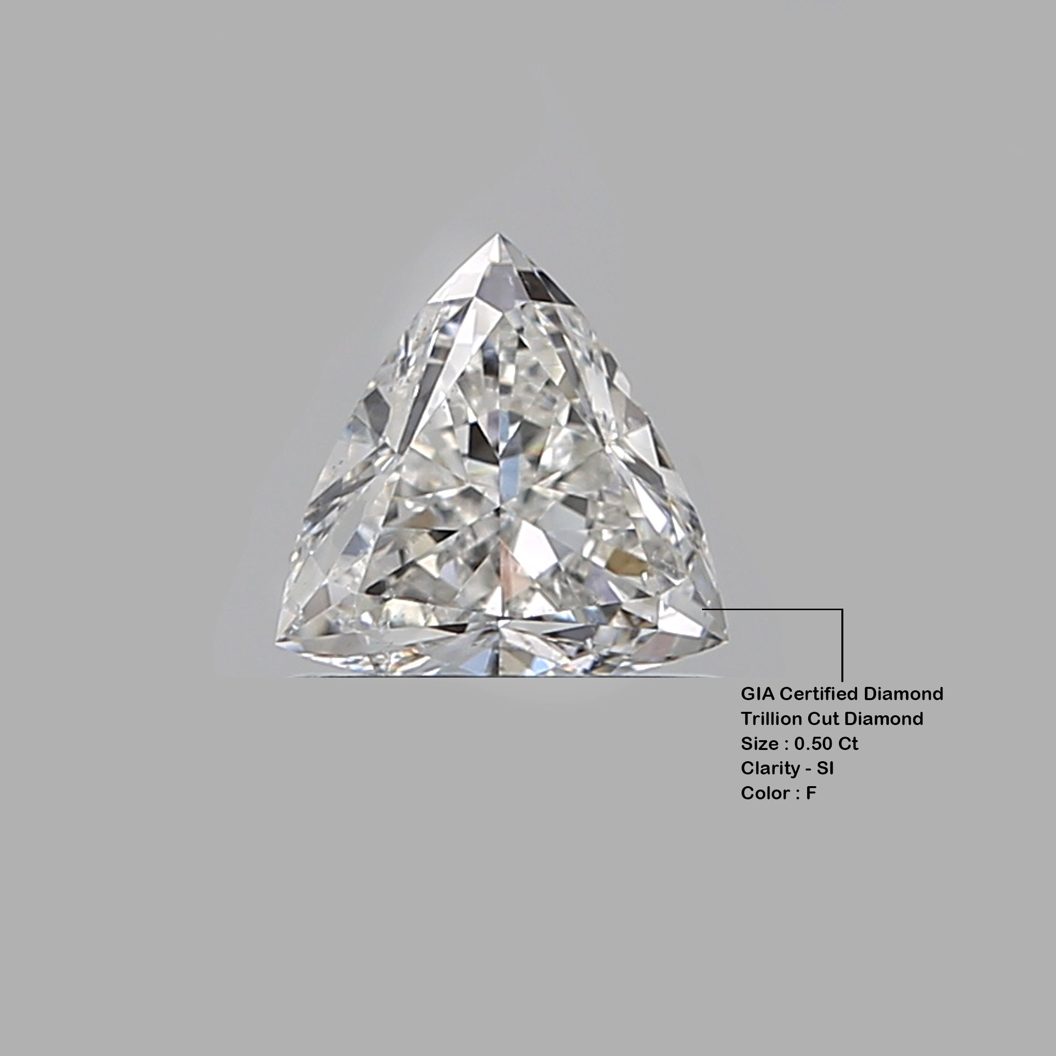 0.50 CT Trillion Cut Diamond F Color SI Clarity GIA Certified Diamond Triangular Modified Cut Natural Diamond Top Quality Certified Etsy Canada